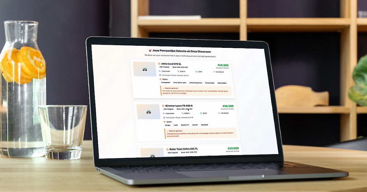 Van mobilhomezoektocht tot AI-agent: demo door DX-Solutions | DX-Solutions